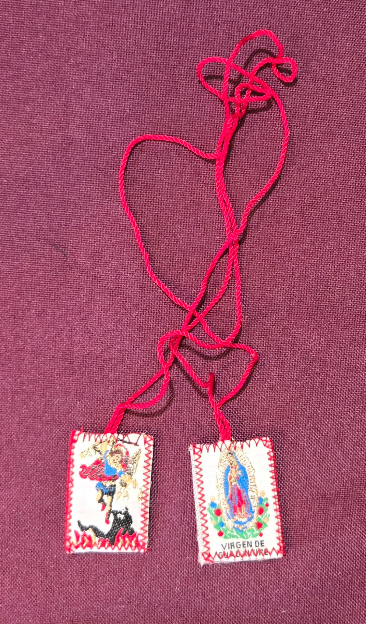 St Michael and Our Lady of Guadalupe small Scapular/Escapulario de San ...